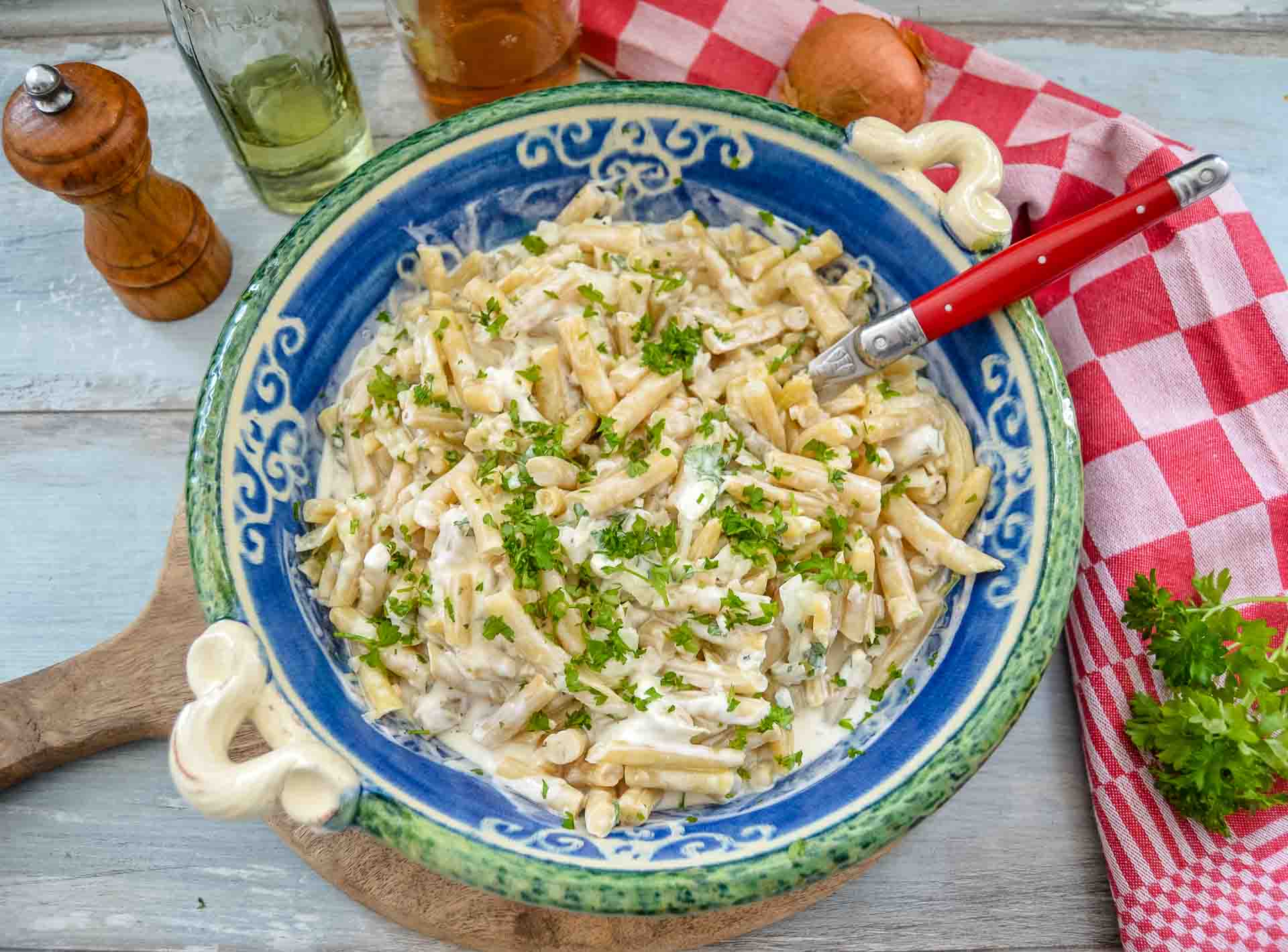 Omas gelber Bohnensalat mit Sahne - Kochen aus Liebe