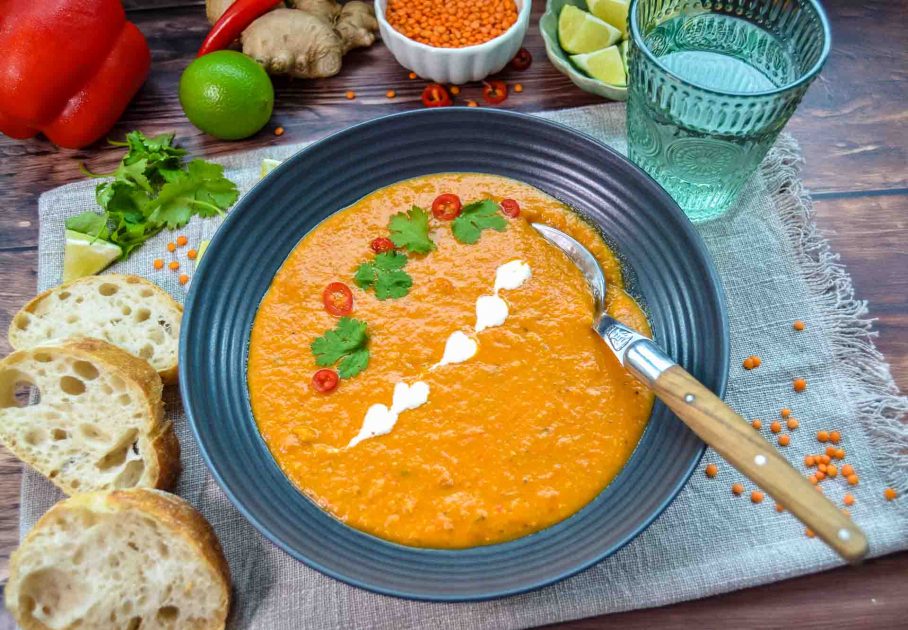 Rote Linsensuppe mit Kokosmilch - Kochen aus Liebe